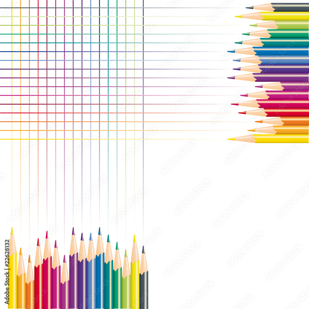 Pencils of different color for drawing, vector illustration Stock ...