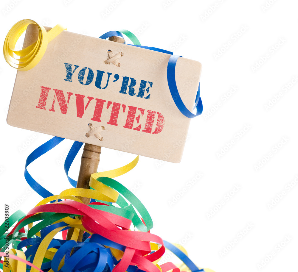 you are invited - invitation card to a party Stock Photo | Adobe Stock