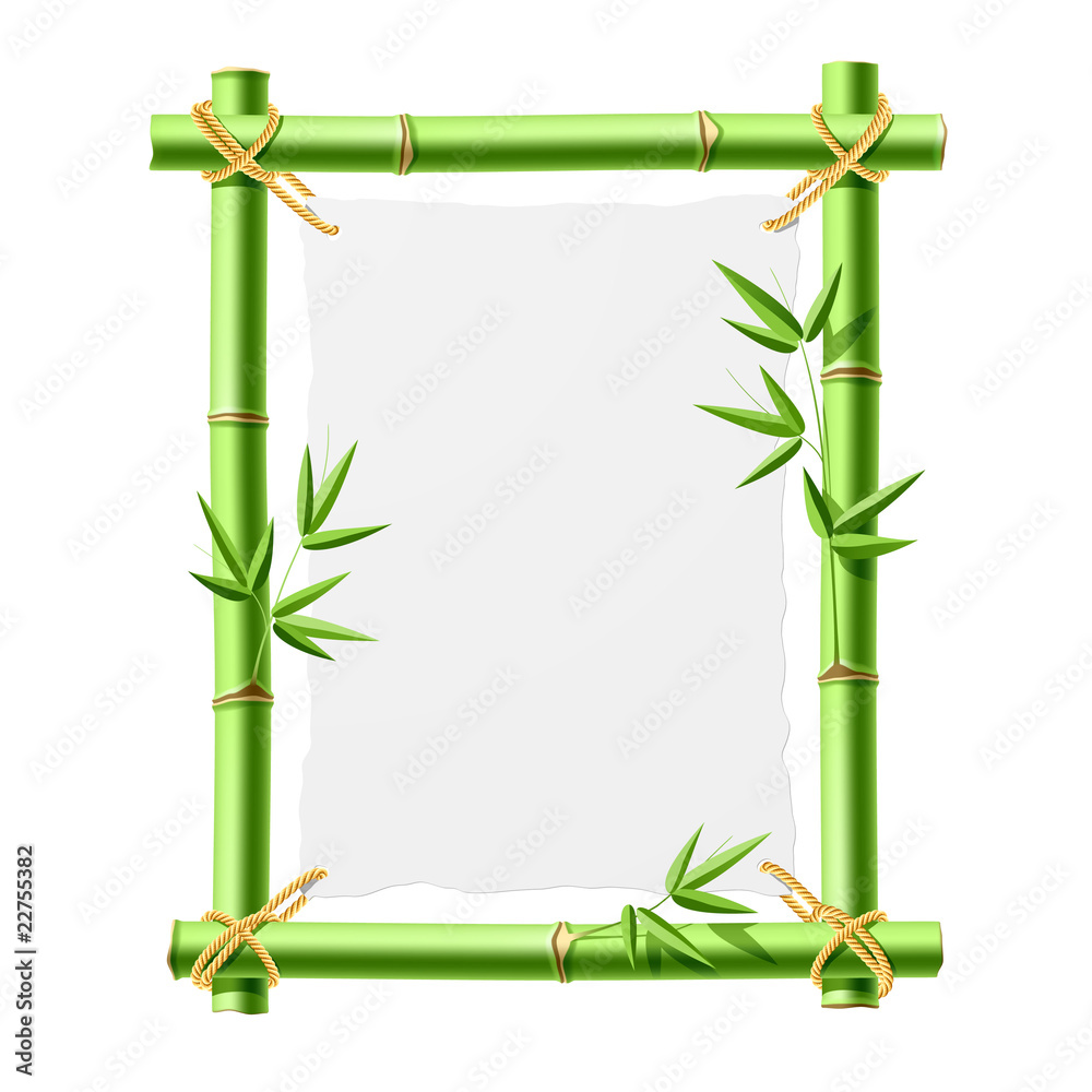 Bamboo frame with blank paper. Vector. Stock Vector | Adobe Stock