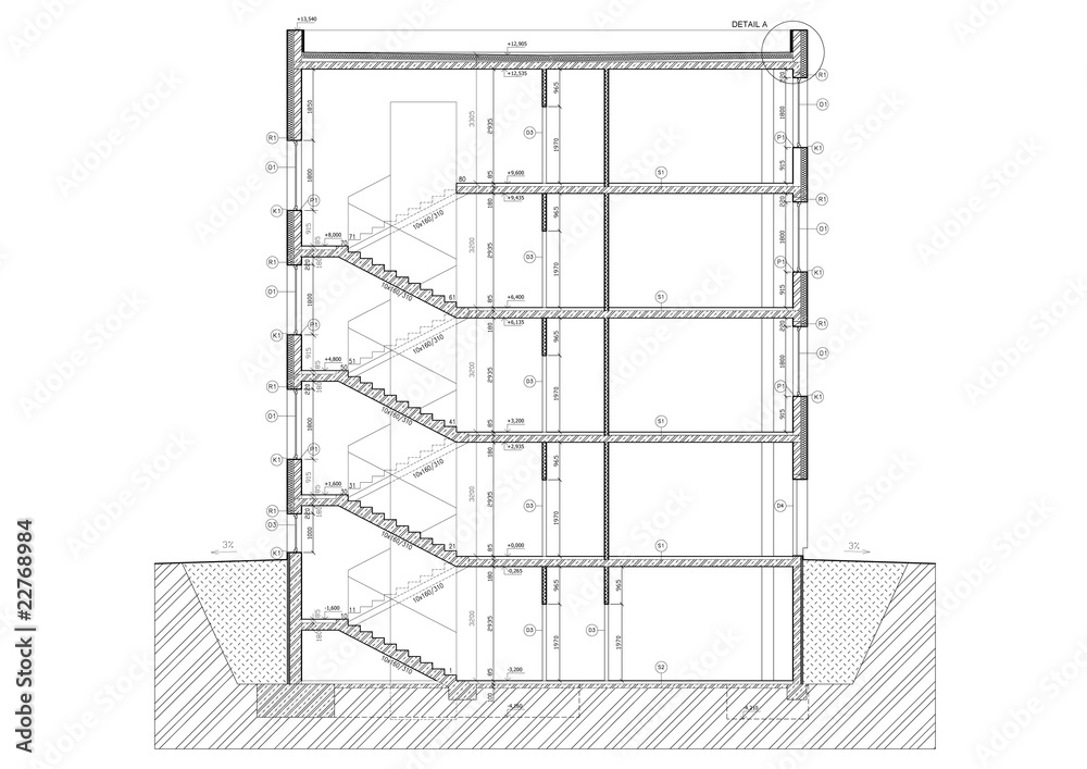 Cross section of small office building. vector de Stock | Adobe Stock