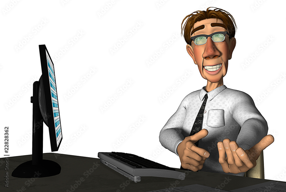3d businessman how can I help you cartoon Stock Illustration | Adobe Stock