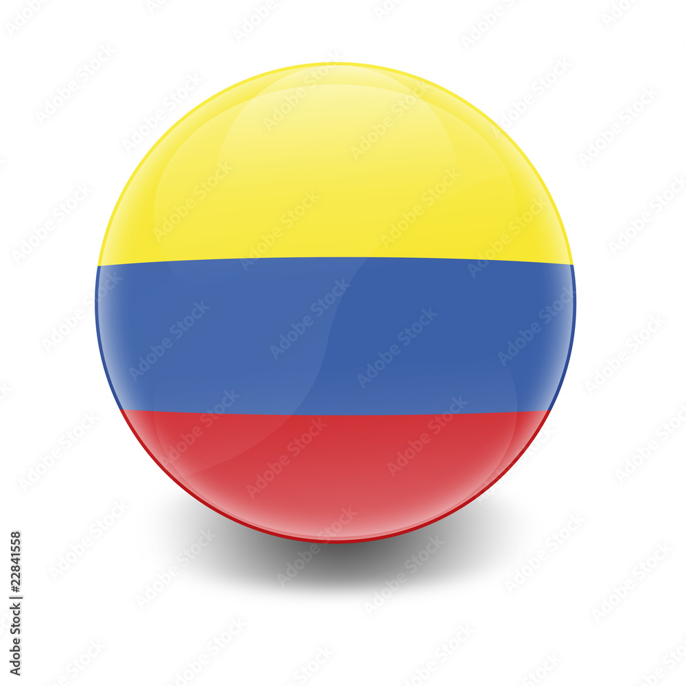 Esfera brillante con bandera Colombia ilustración de Stock | Adobe Stock