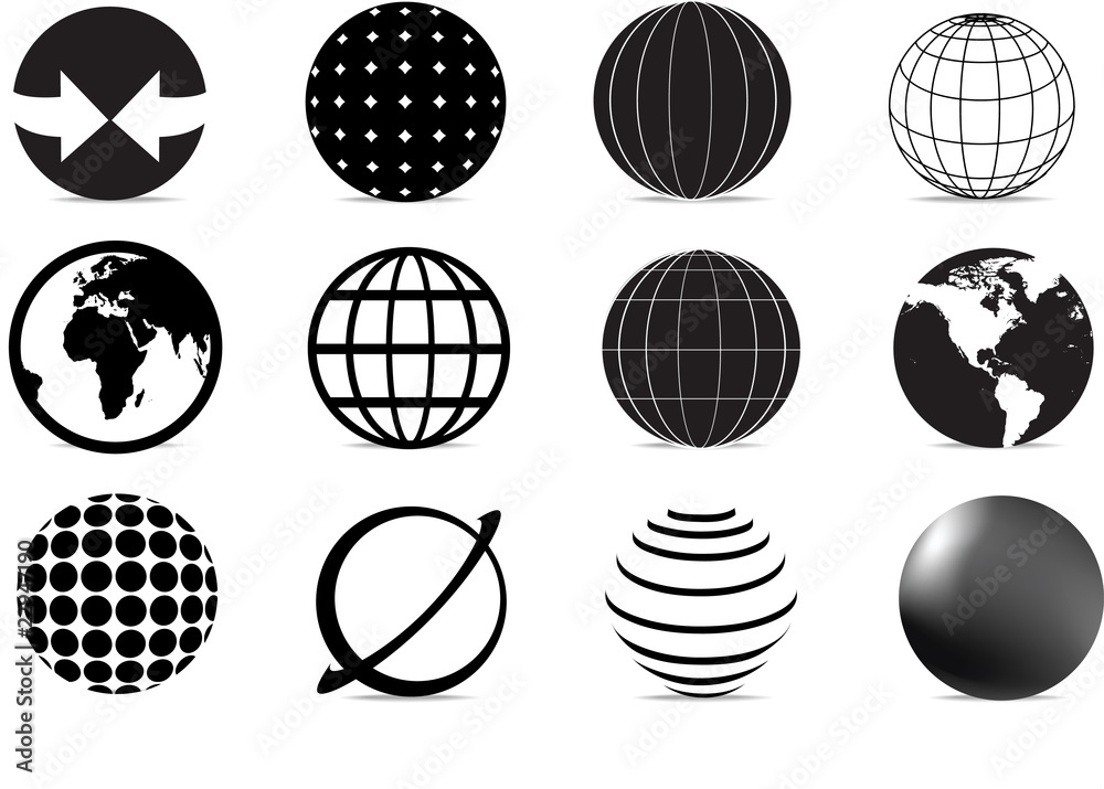 globe icons Stock Vector | Adobe Stock