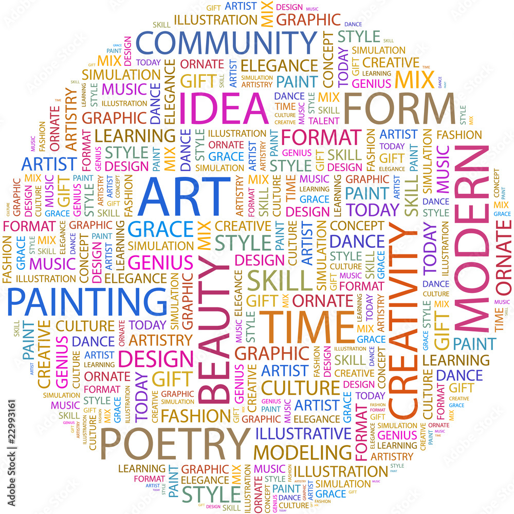 Word cloud concept illustration of art association terms. Stock Vector ...