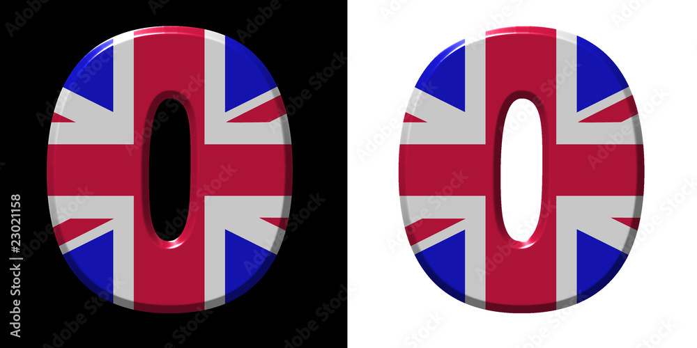 Number 0 showing the UK flag Stock Illustration | Adobe Stock
