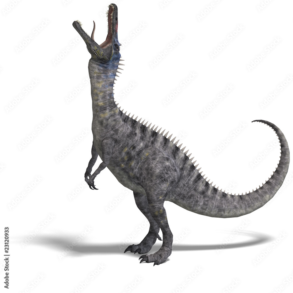 Dinosaur Suchominus. 3D rendering with clipping path and shadow Stock ...