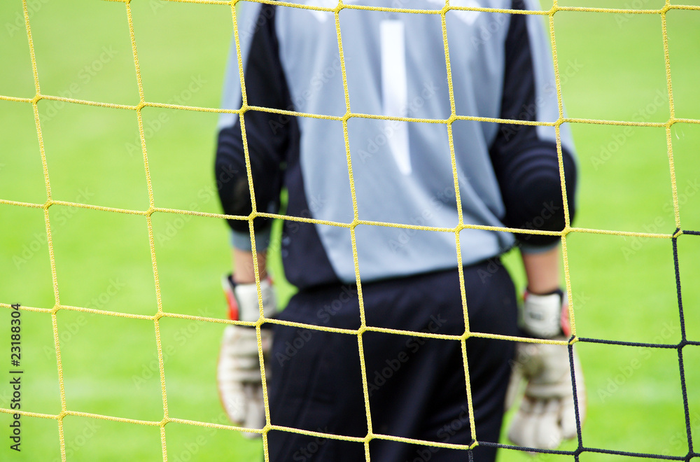 Fußball Torwart auf dem Fußballplatz Stock Photo | Adobe Stock