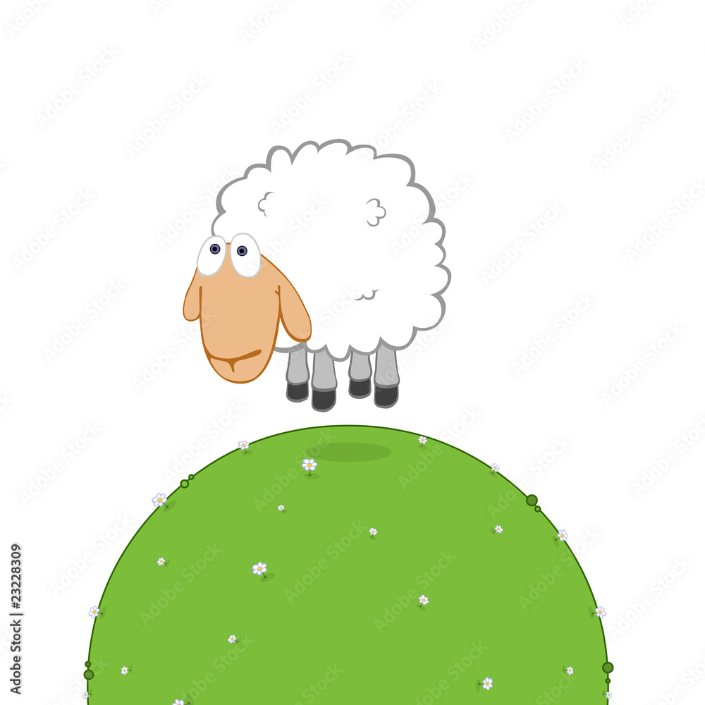 jumping cartoon sheep Stock Illustration | Adobe Stock