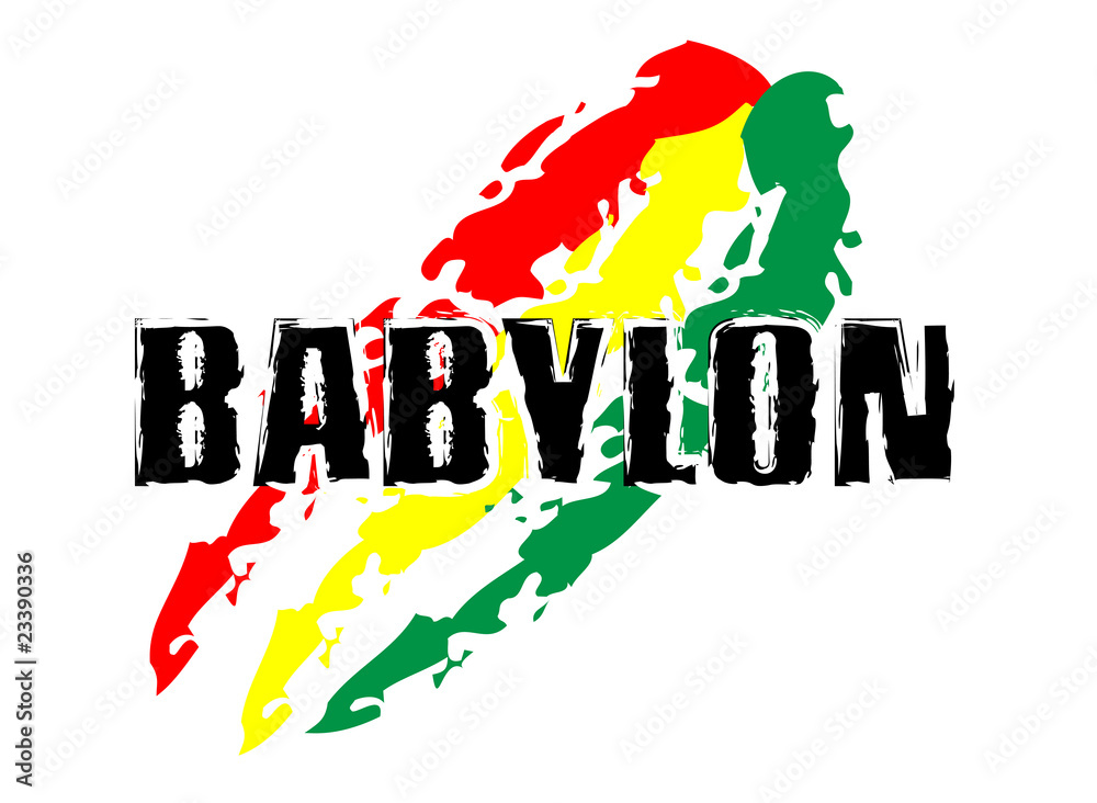 Rastafari Concept - BABYLON Flag Stock Illustration | Adobe Stock