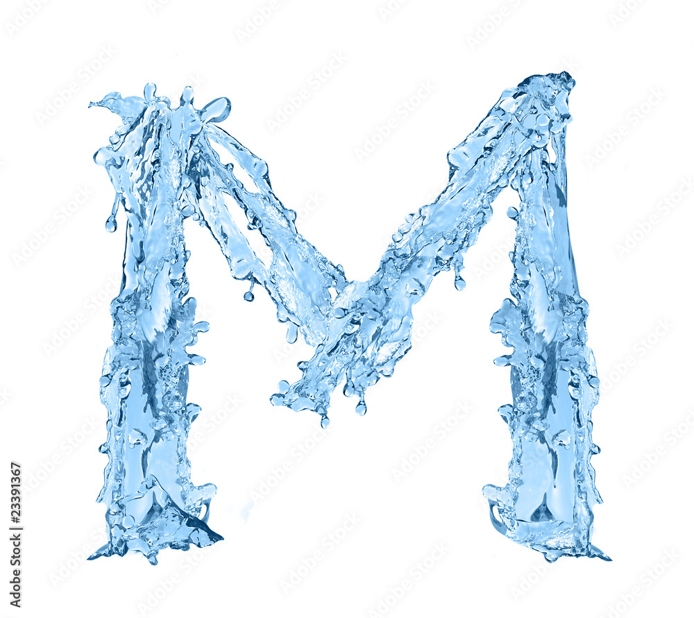 alphabet made of frozen water - the letter M Stock Photo | Adobe Stock