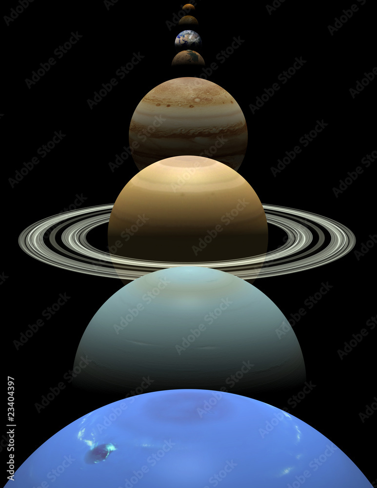 Solar system planets in alignment Stock Illustration | Adobe Stock