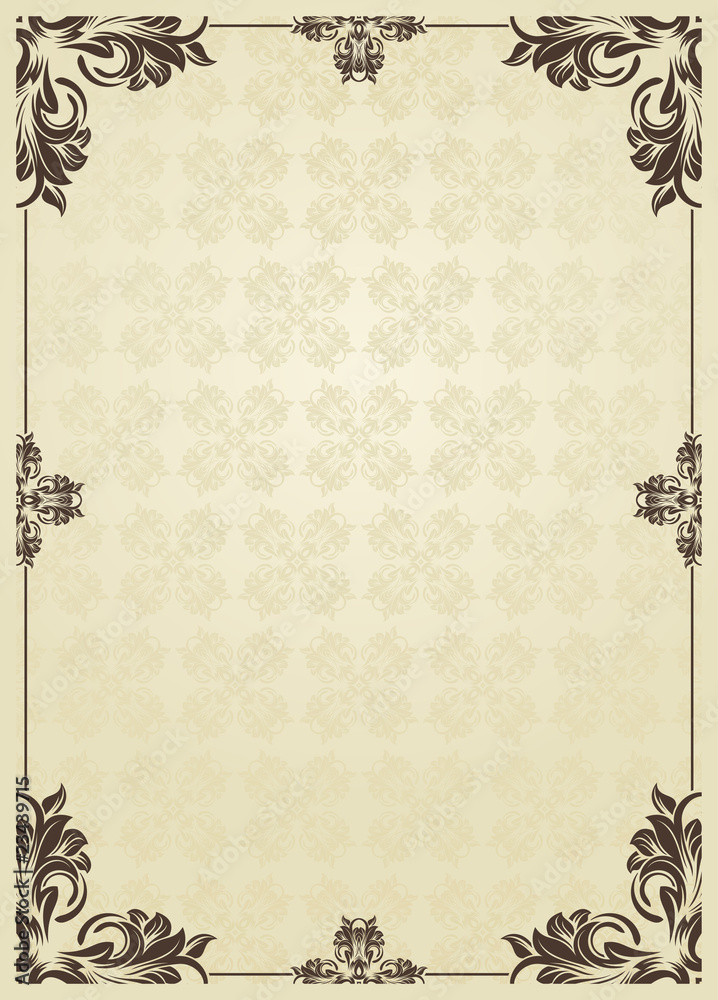 Vertical vintage background for Book cover vector Stock Vector | Adobe ...