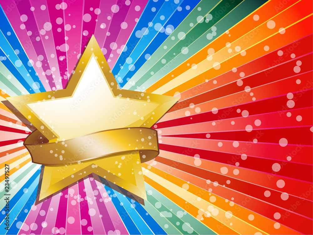 Celebration star and rainbow background Stock Vector | Adobe Stock