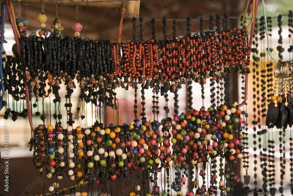 Collar de cuentas de azabache y semillas amazonicas Stock Photo | Adobe ...