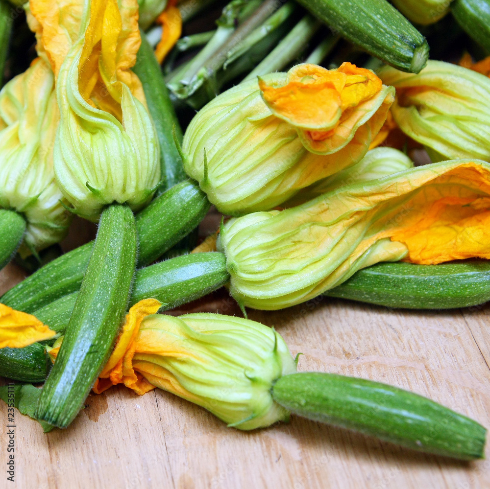 Fleurs de courgettes Stock Photo | Adobe Stock