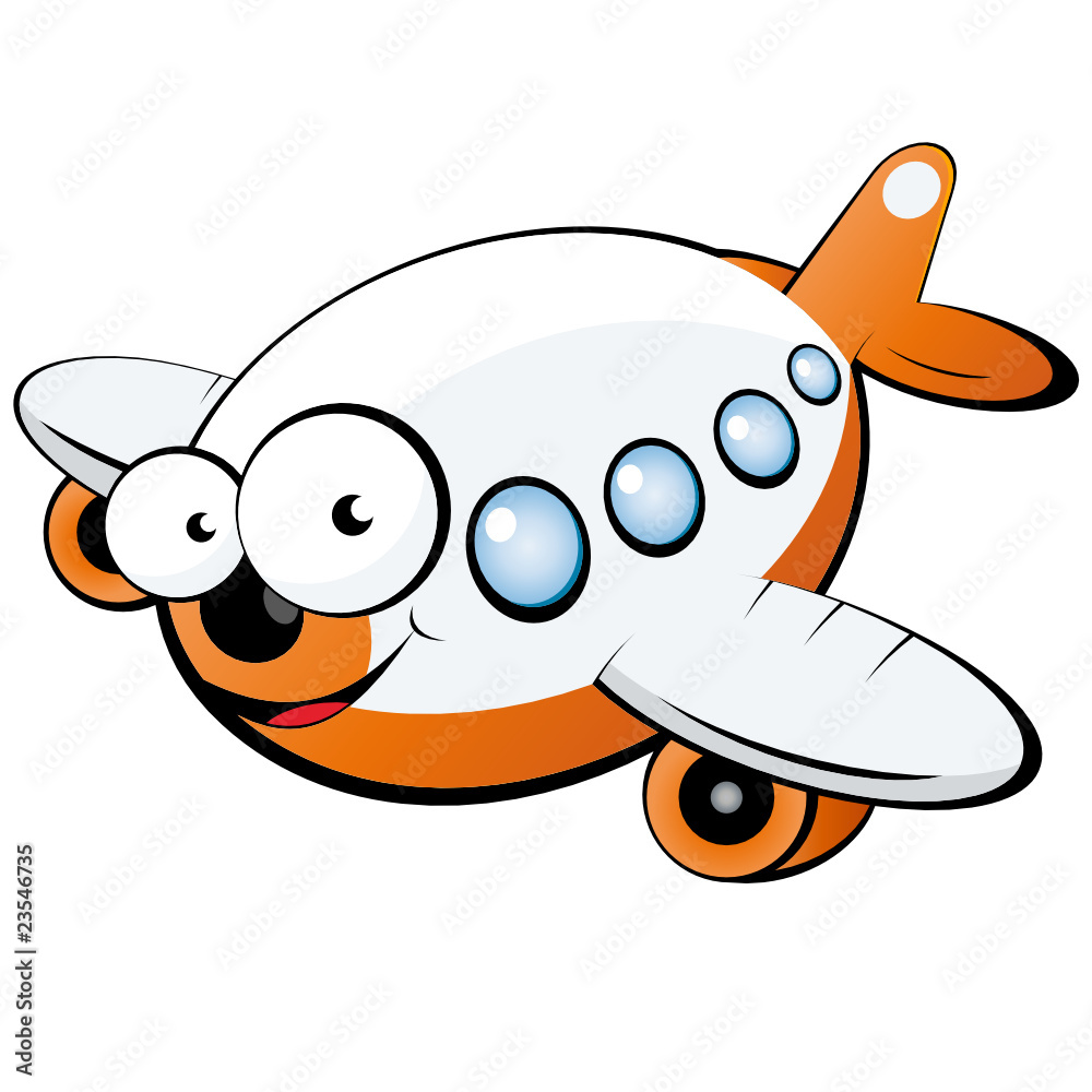 flugzeug cartoon lustig fliegen maskottchen Stock-Vektorgrafik | Adobe ...