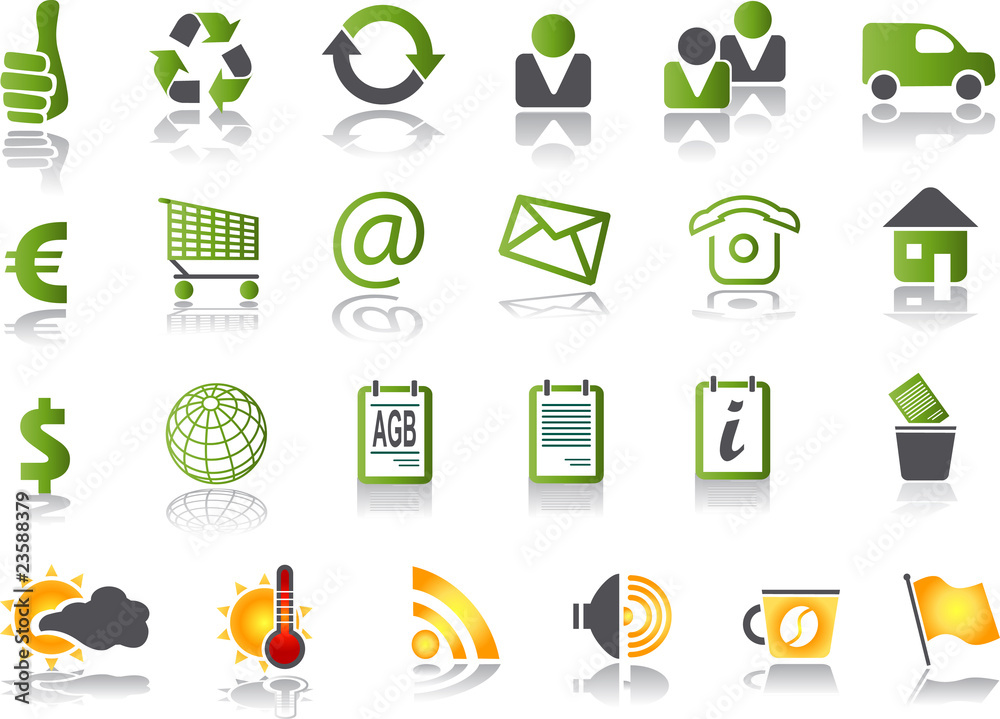 büro icons grün Stock-Vektorgrafik | Adobe Stock