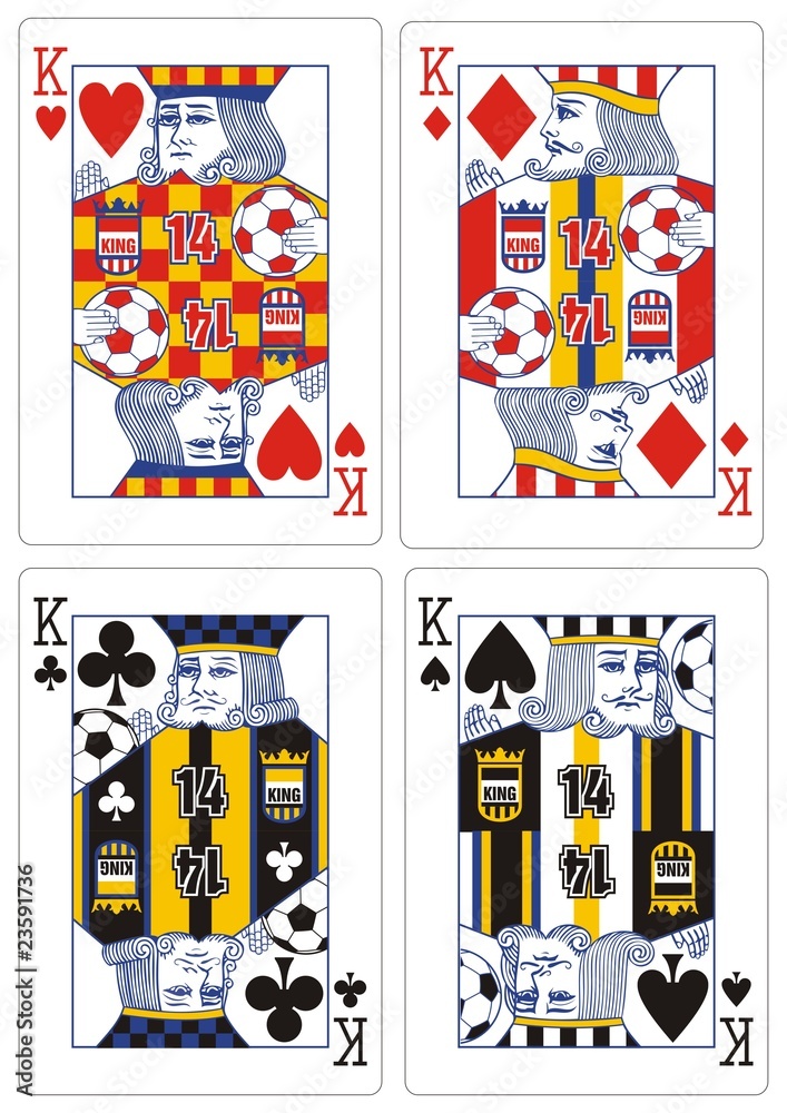 playing cards king football players Stock Vector | Adobe Stock