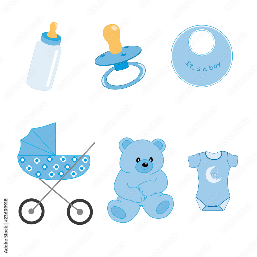 Objetos de bebé niño vector de Stock | Adobe Stock