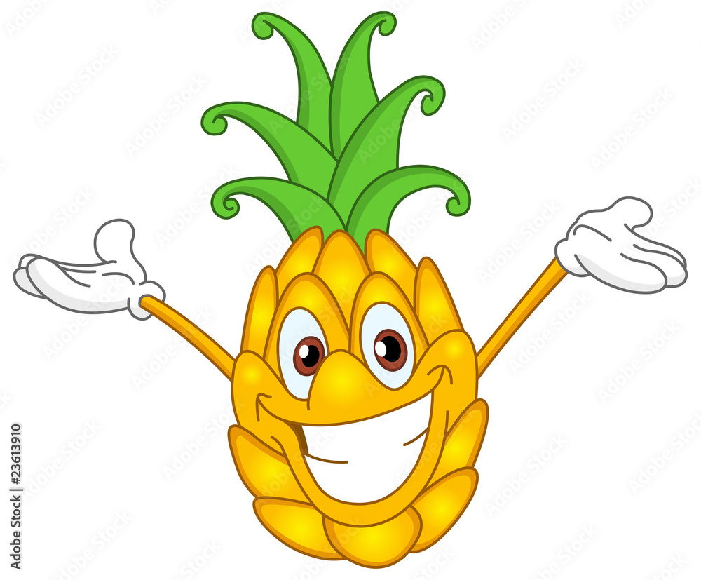 Cartoon pineapple Stock Vector | Adobe Stock
