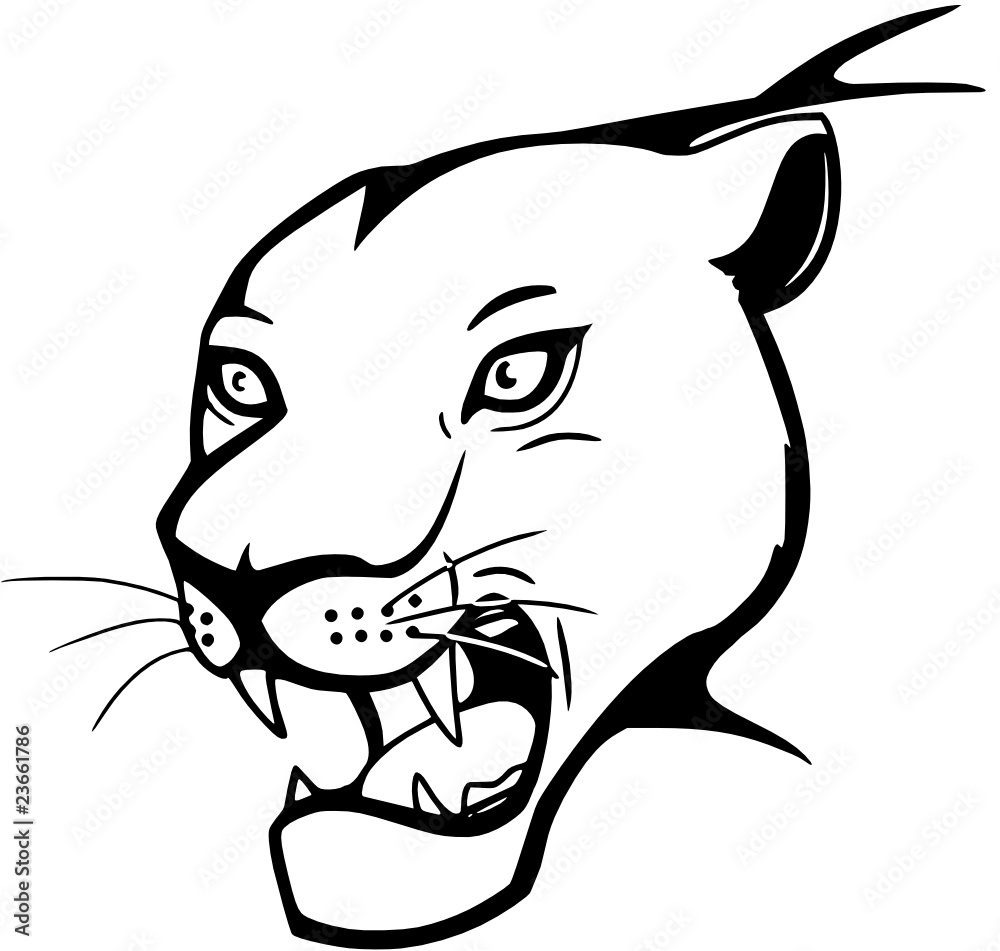 brüllende Raubkatze Stock-Vektorgrafik | Adobe Stock