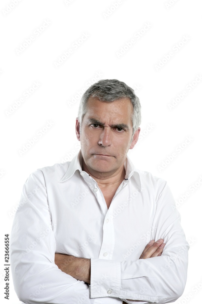 angry businessman senior gray hair serious man Stock Photo | Adobe Stock