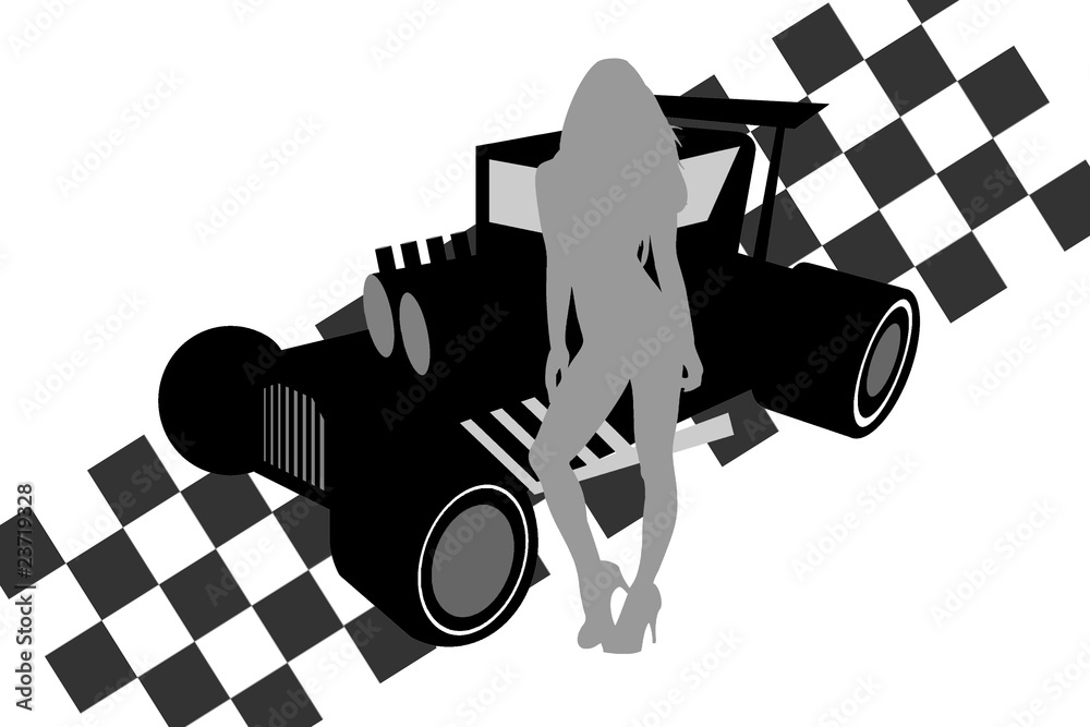 Drag Race Pinup Girl Stock-Illustration | Adobe Stock