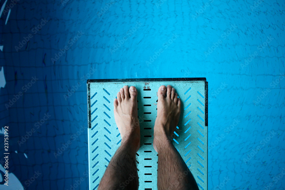 feet on diving board Stock Photo | Adobe Stock