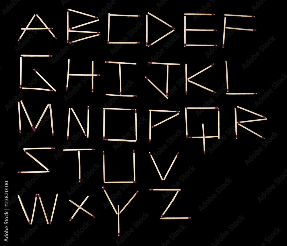 Matches Alphabet Font Stock Photo | Adobe Stock