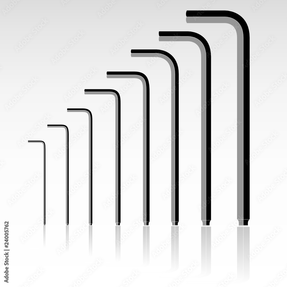 set of allen keys vector illustration Stock Vector | Adobe Stock