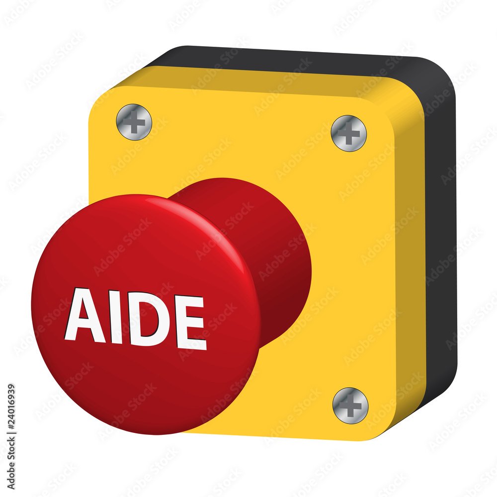 Bouton Poussoir AIDE (assistance service client sos web internet ...