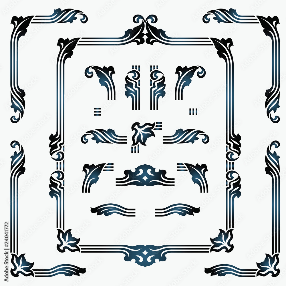 elements for design, creating borders, frames and backgrounds Stock ...