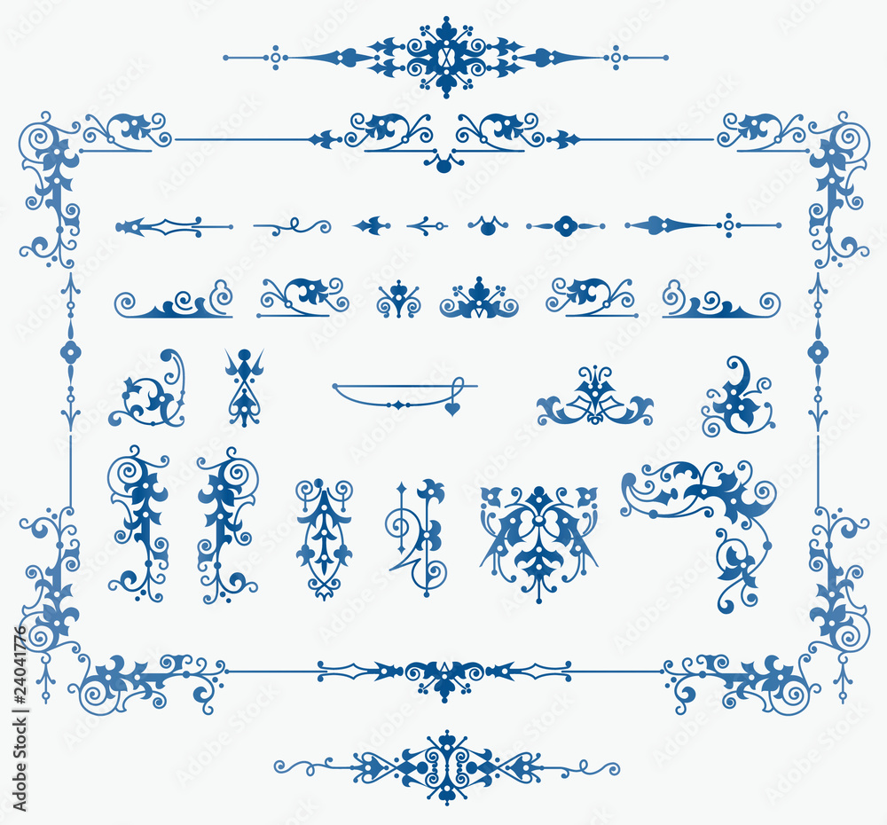 elements for design, creating borders, frames and backgrounds Stock ...