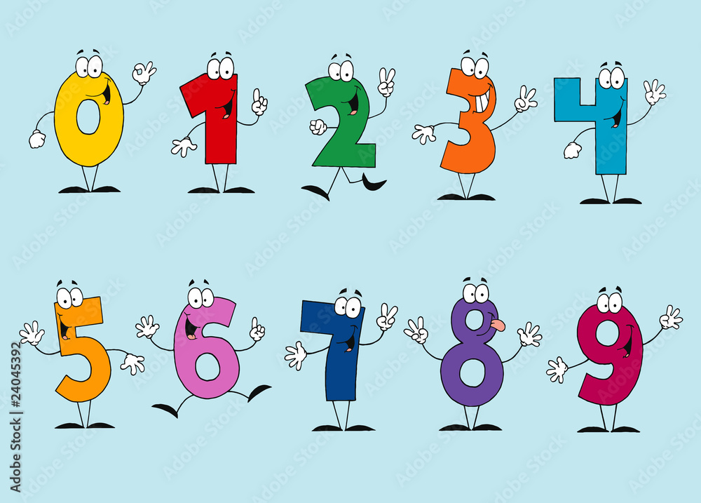 Funny Cartoon Numbers Set Stock Vector | Adobe Stock