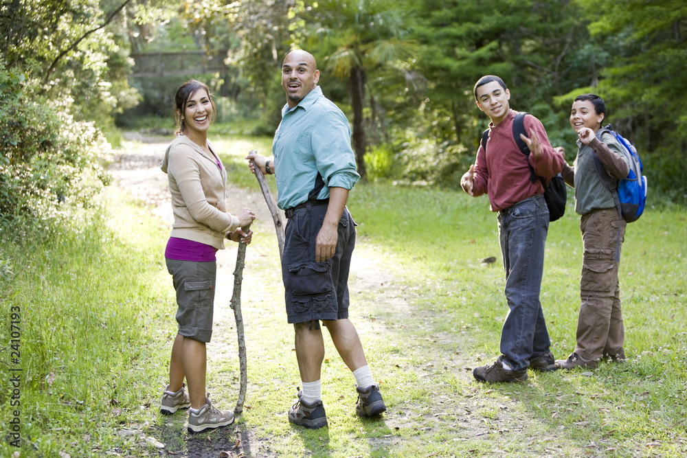 Hispanic Family Walking