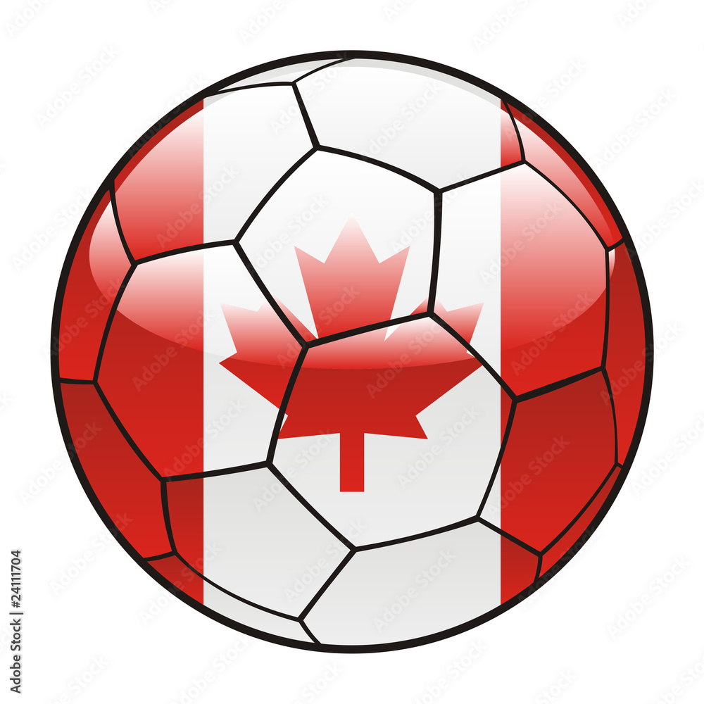 vector illustration of Canada flag on soccer ball Stock Vector | Adobe ...