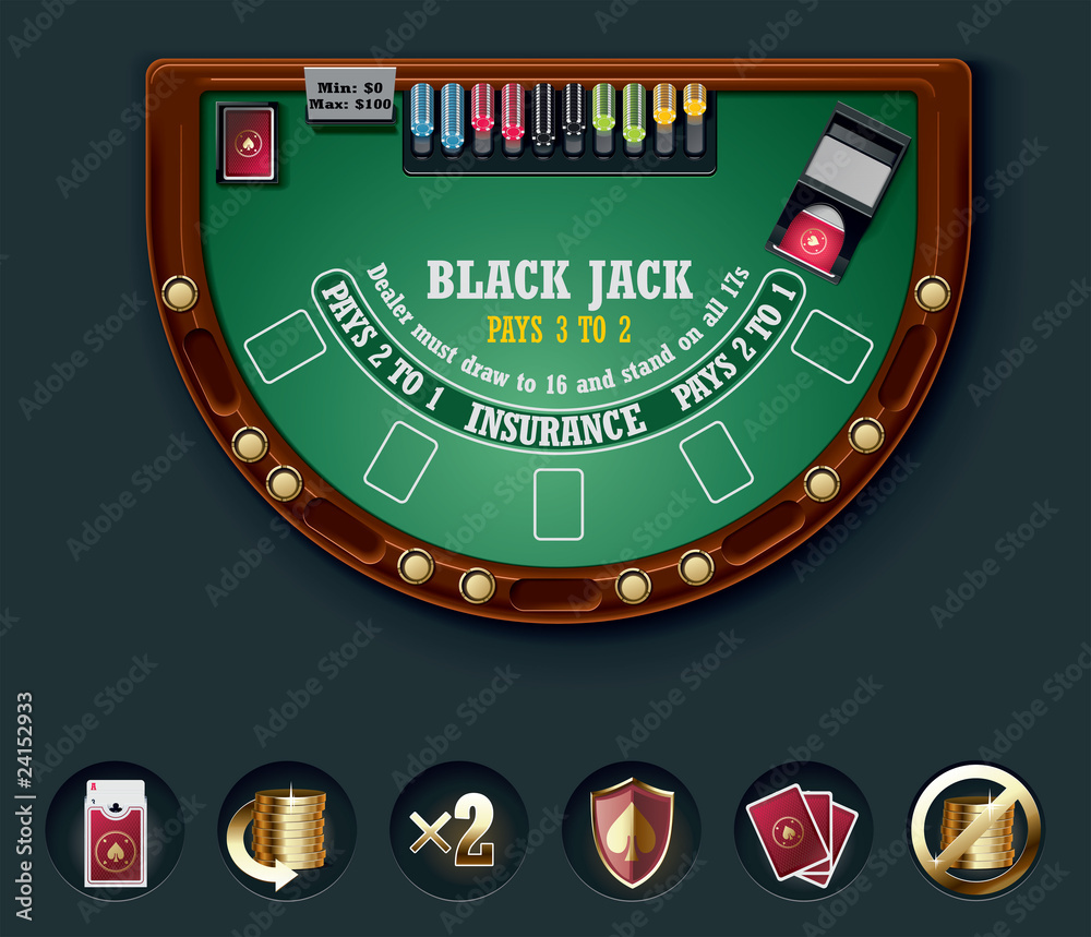 Vector blackjack table layout vector de Stock | Adobe Stock