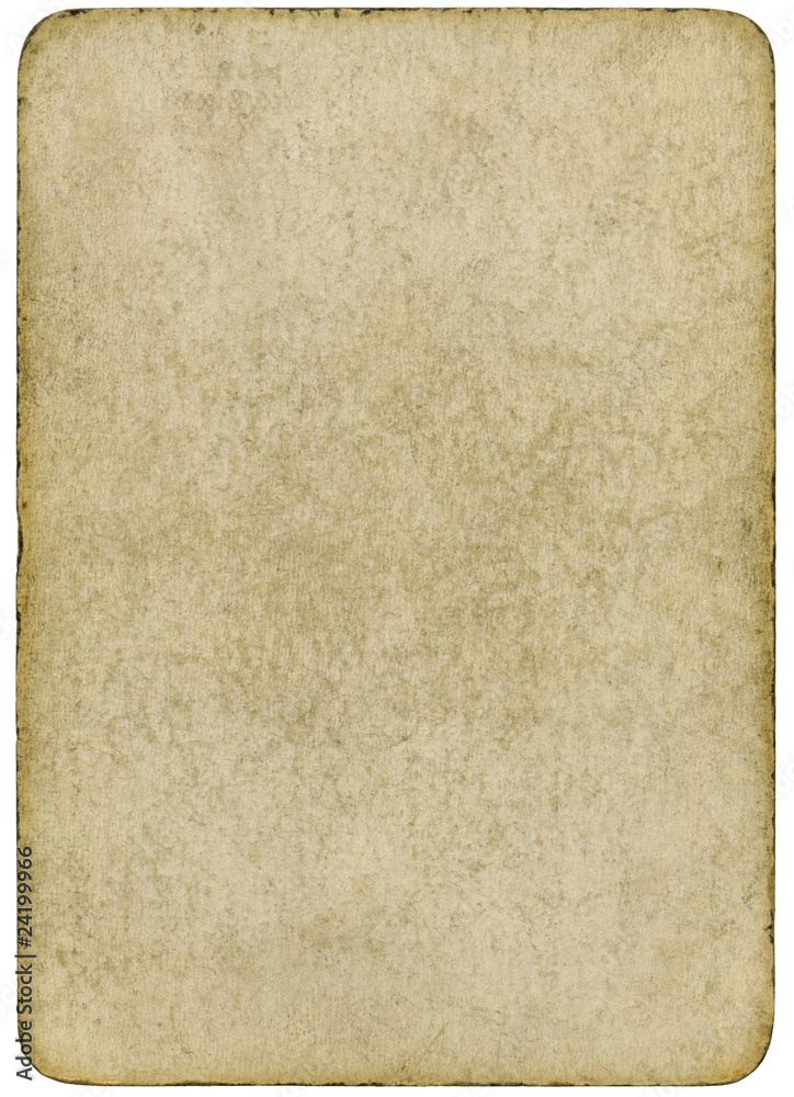 Blank vintage playing card isolated on a white background. Stock Photo ...