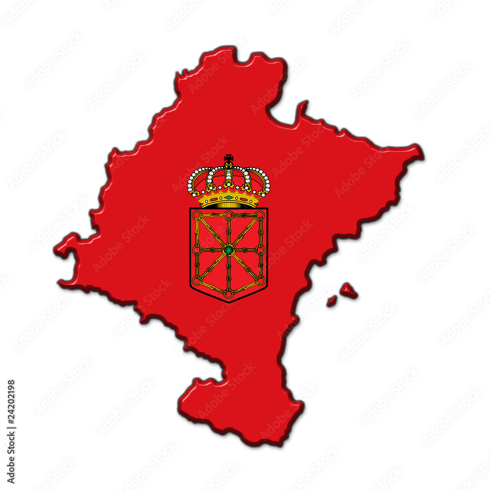 Silueta Navarro en relieve con colores bandera 素材庫插圖 | Adobe Stock