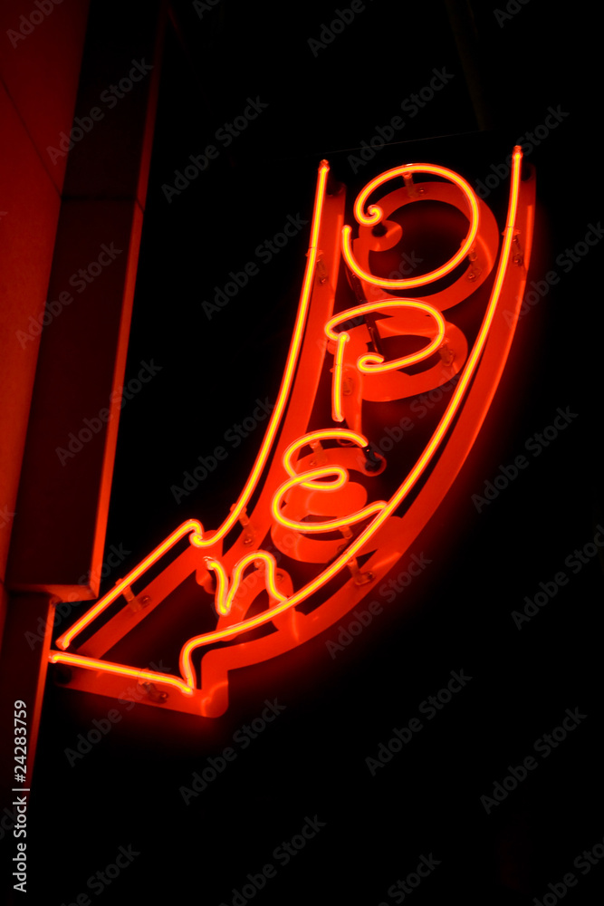 Neon Open Arrow Sign