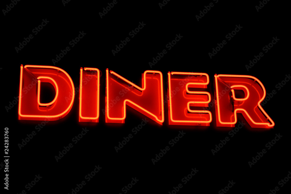 Diner neon sign Stock Photo | Adobe Stock