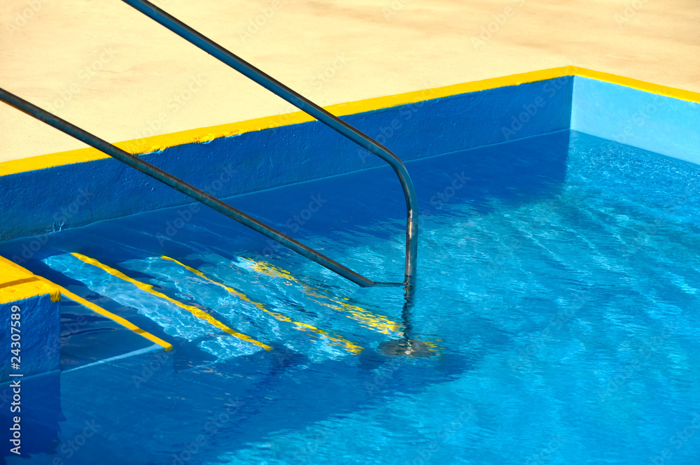 Steps into a swimming pool - detail Stock Photo | Adobe Stock
