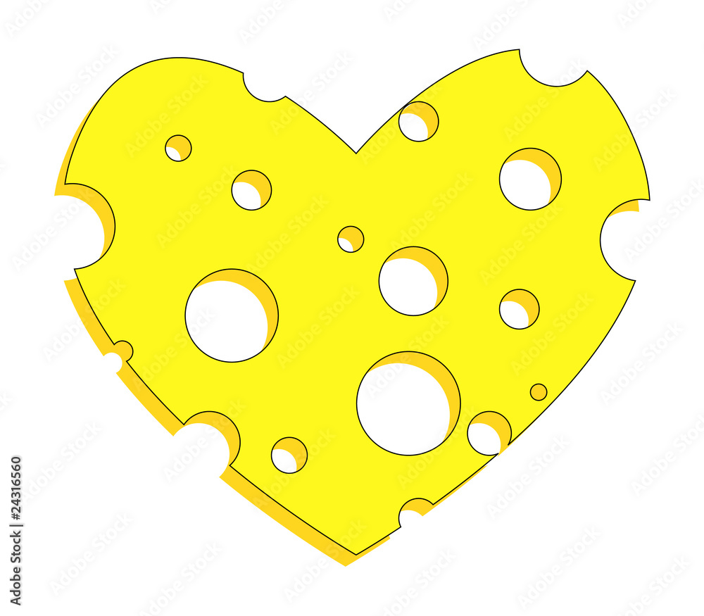 Cheese heart Stock Vector | Adobe Stock