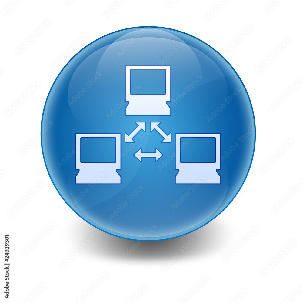 Esfera brillante con simbolo red informatica ilustración de Stock ...