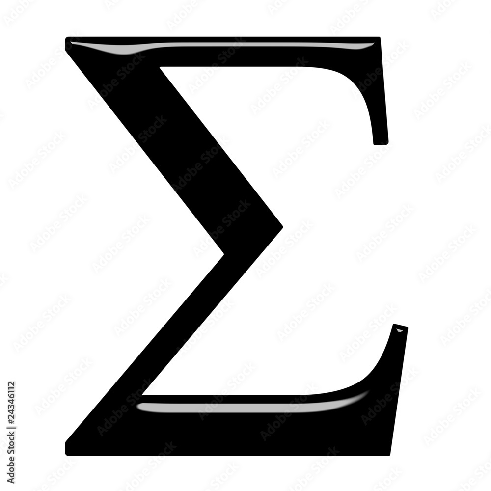3D Greek Letter Sigma Stock Illustration | Adobe Stock