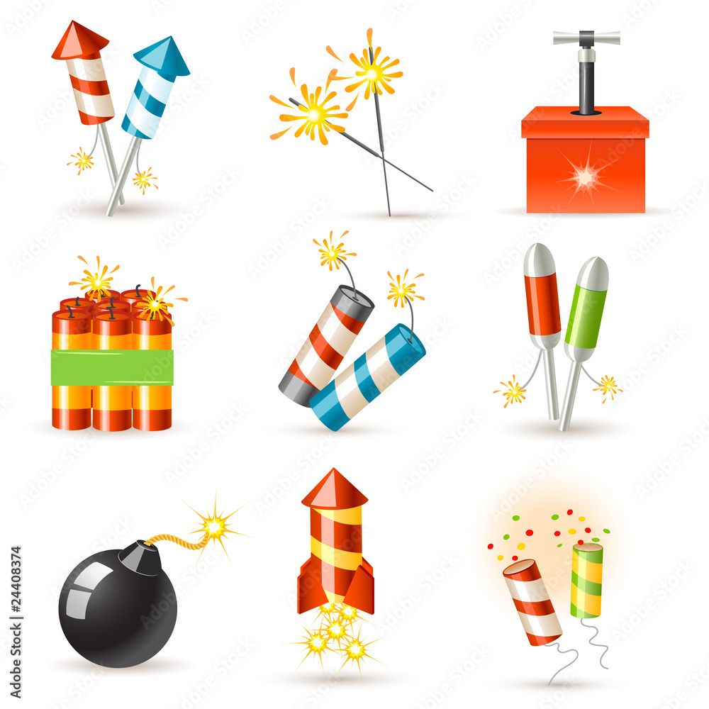 pyrotechnic set Stock Vector | Adobe Stock