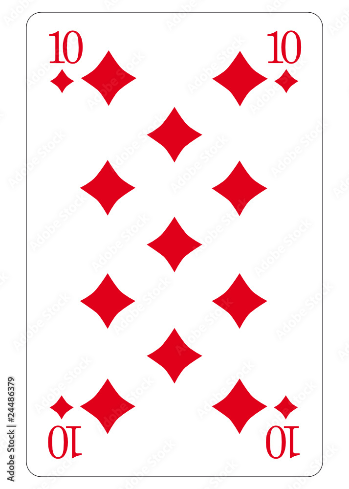 Spielkarte Karo 10 - Stock - GamesAgeddon