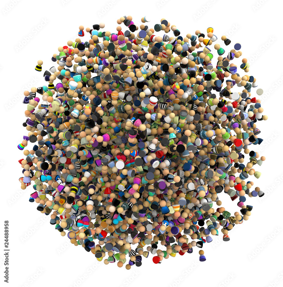 Cartoon Crowd, Sphere Stock Illustration | Adobe Stock