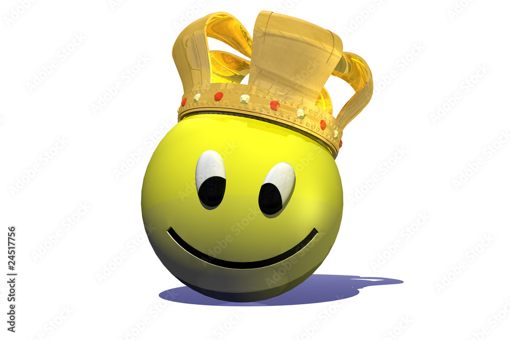Smiley mit Krone Stock-Illustration | Adobe Stock