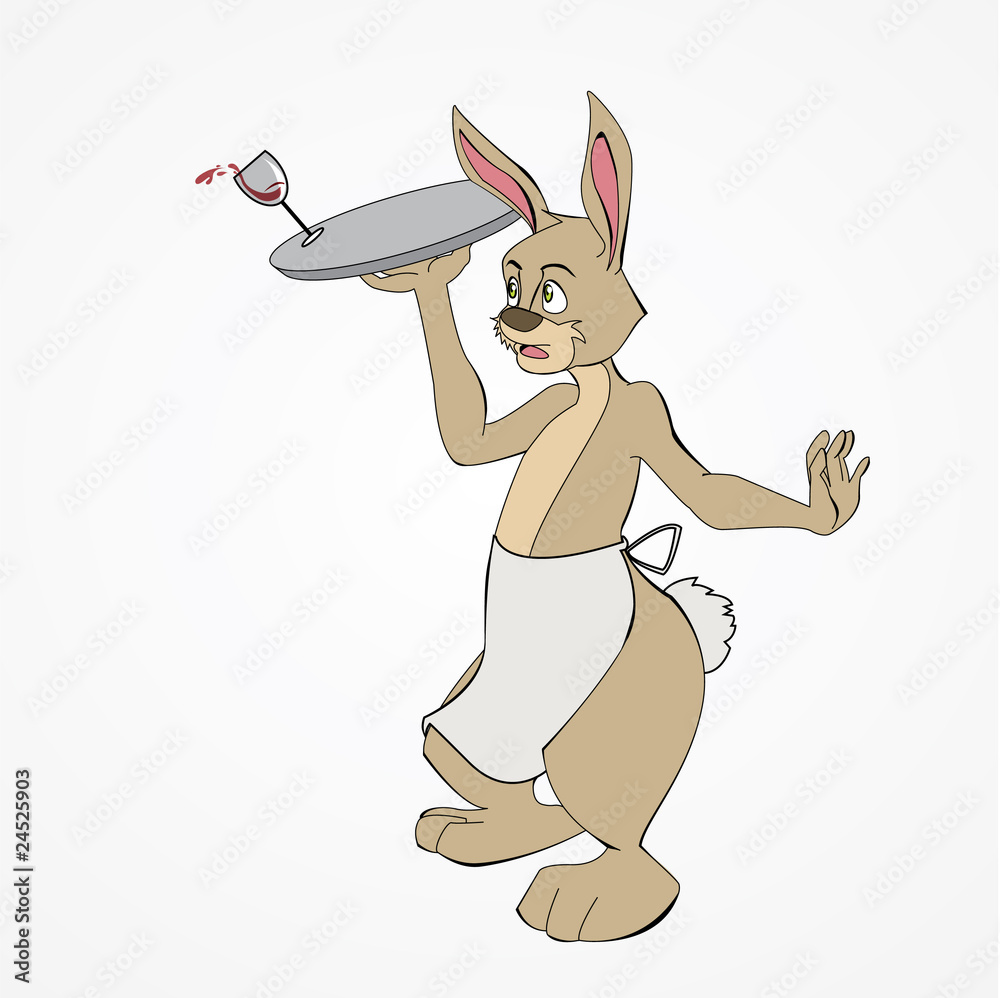rabbit waiter Stock Vector | Adobe Stock